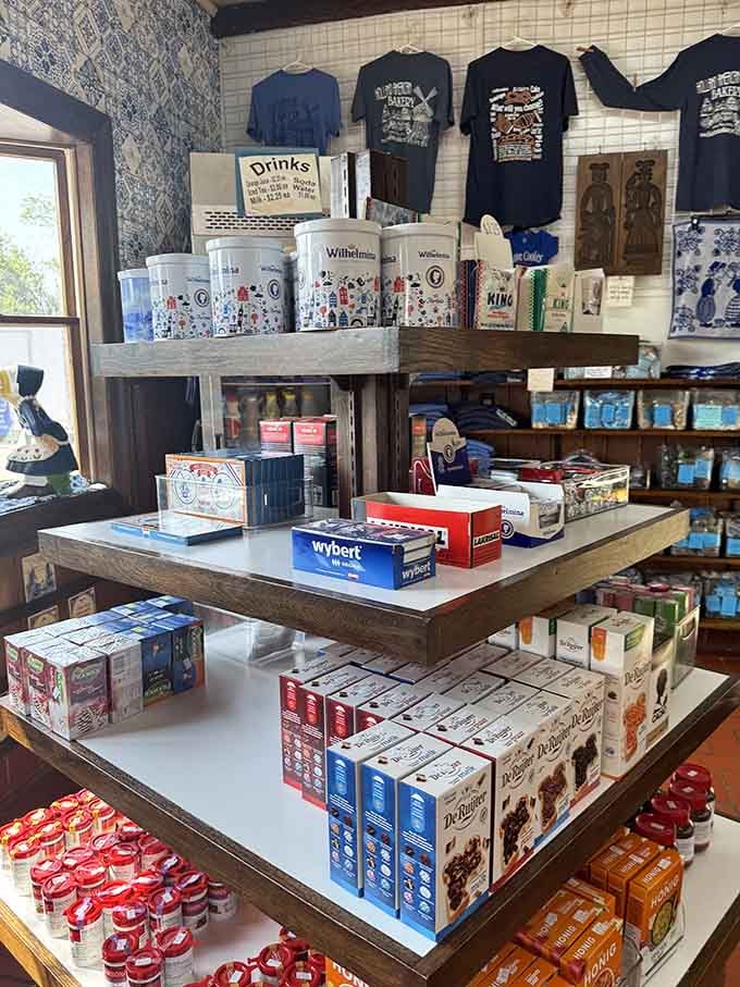 Dutch candies and treats line the shelves for those who want to take Holland home by the bagful.
