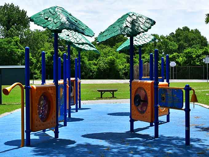 City Point Playground features creative equipment where imagination runs wild and parents' budgets stay intact completely.
