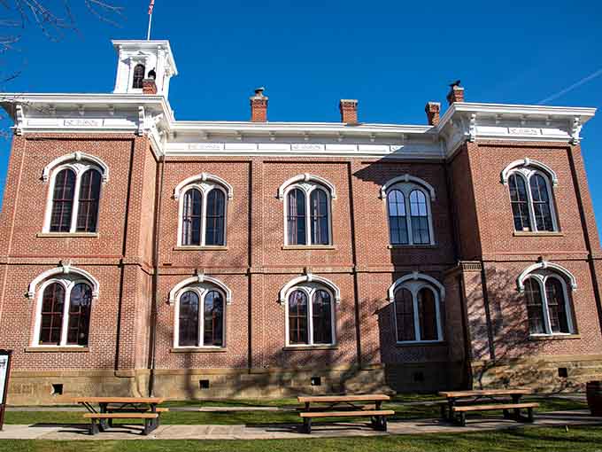 The Historic Courthouse's arched windows and bell tower remind us that justice once came with seriously impressive architectural credentials attached.
