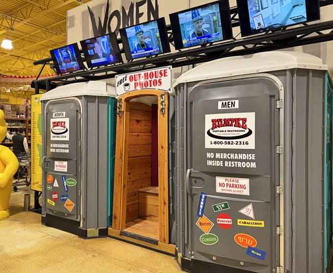 Themed outhouse bathrooms make restroom breaks Instagram-worthy, which is a sentence nobody expected to write today.