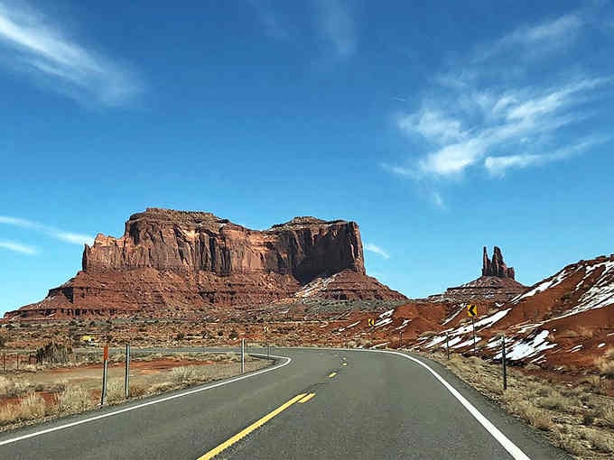 Winter's brief appearance transforms red rocks into a seasonal postcard that locals treasure seeing each year.