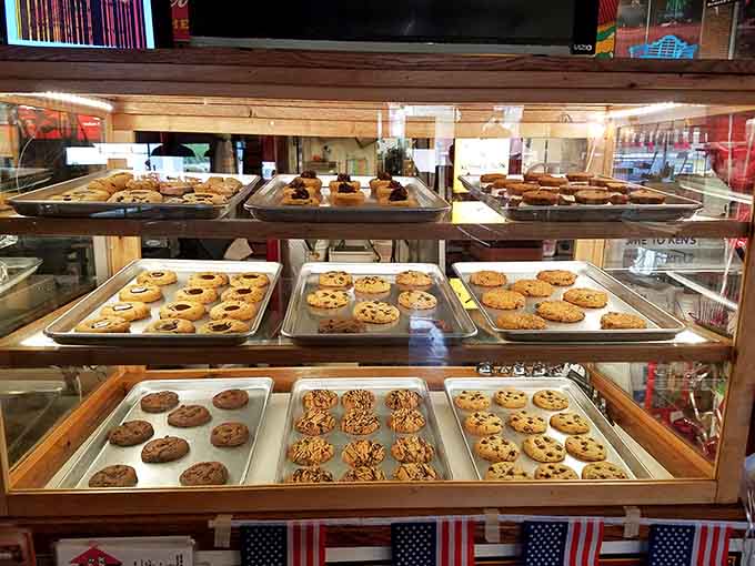 Fresh cookies lined up like edible soldiers ready to wage war on your willpower and win gloriously.