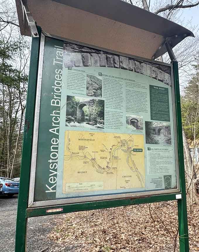 Trail information boards share history lessons more interesting than anything from high school.