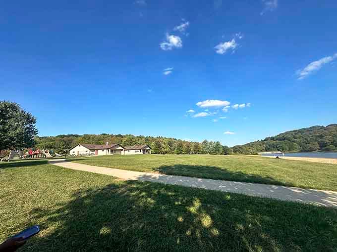 Blue skies and open fields create that rare combination where everyone finds their perfect spot without negotiation.