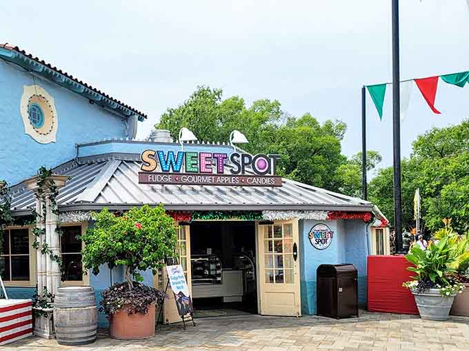 Sweet Spot's cheerful facade practically begs you to indulge, because calories don't count on vacation days, right?