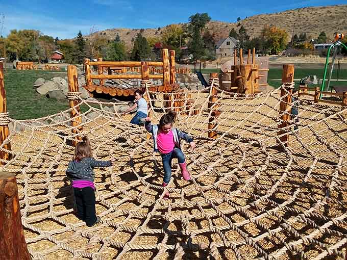 Eulalona Park's creative playground keeps kids entertained with rope challenges that beat expensive theme park admission any day.