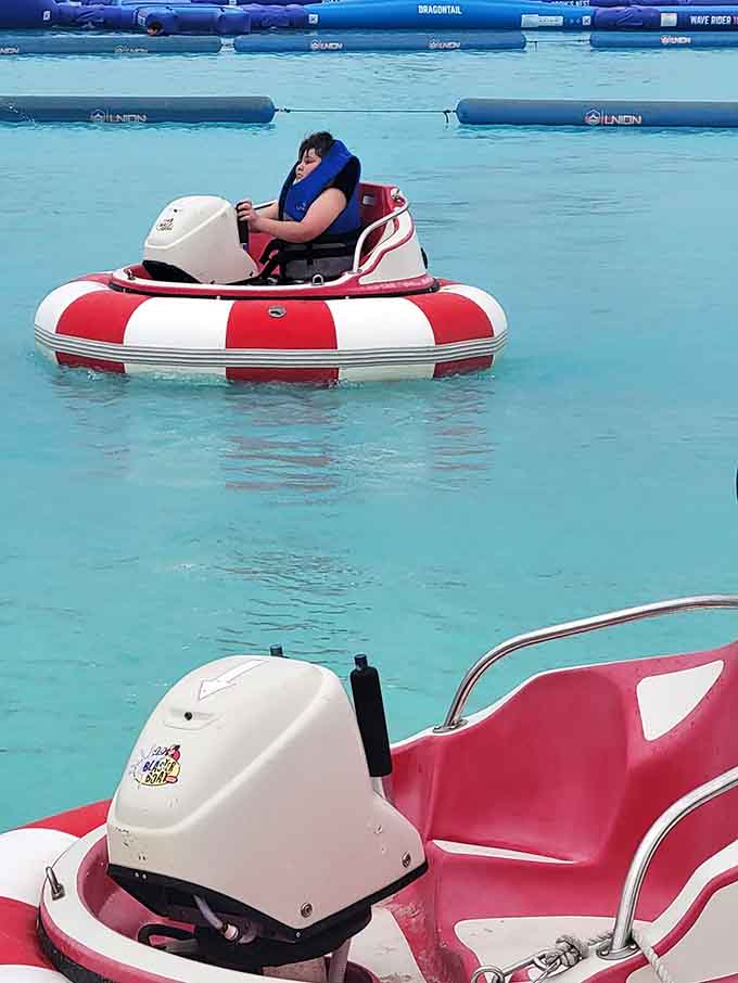 Bumper boats bring out your inner kid, letting you cruise around the lagoon while pretending you're captain of your own vessel.