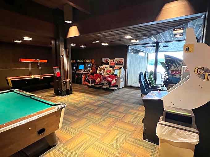 An arcade and game room for when nature gets too peaceful and you need electronic entertainment.