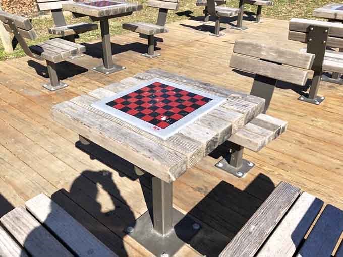 Built-in checkerboards turn casual rest stops into impromptu game tournaments, because why just sit when you can strategize?