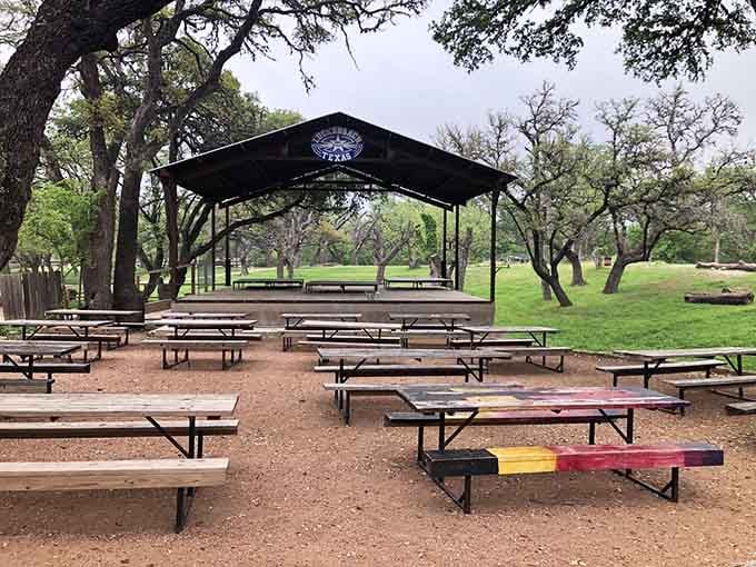 Rain or shine, the covered stage keeps the music playing and the Hill Country spirit alive and well.