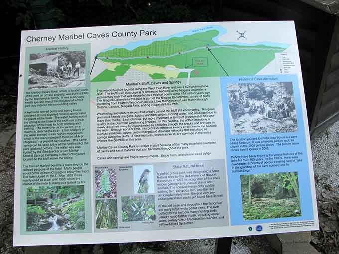 Historical markers tell the story of how this geological wonder became a beloved county park treasure.