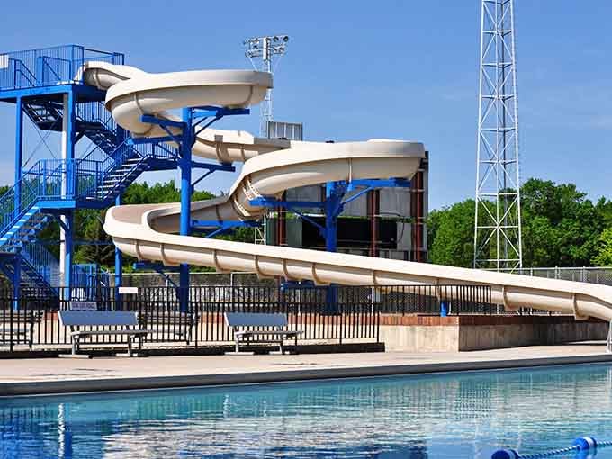 Marshall Aquatic Center's water slides offer more thrills per dollar than any overpriced theme park you've been guilted into visiting.