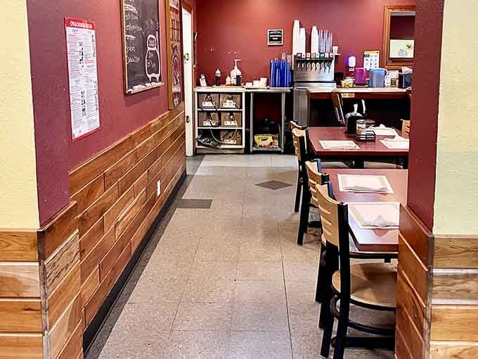 A welcoming walkway that ensures everyone can access the deliciousness waiting just beyond those doors.