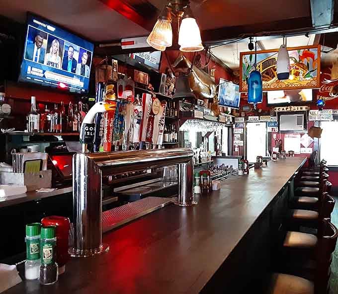 The bar is stocked and ready, with enough character and charm to make you want to settle in.