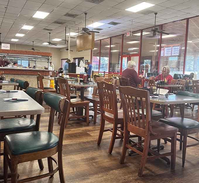 Plenty of seating means you can settle in, relax, and plan your strategic approach to multiple plate trips.