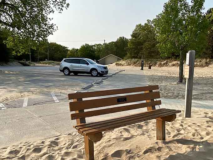 Parking that doesn't require a treasure map or divine intervention, already making this beach a winner.