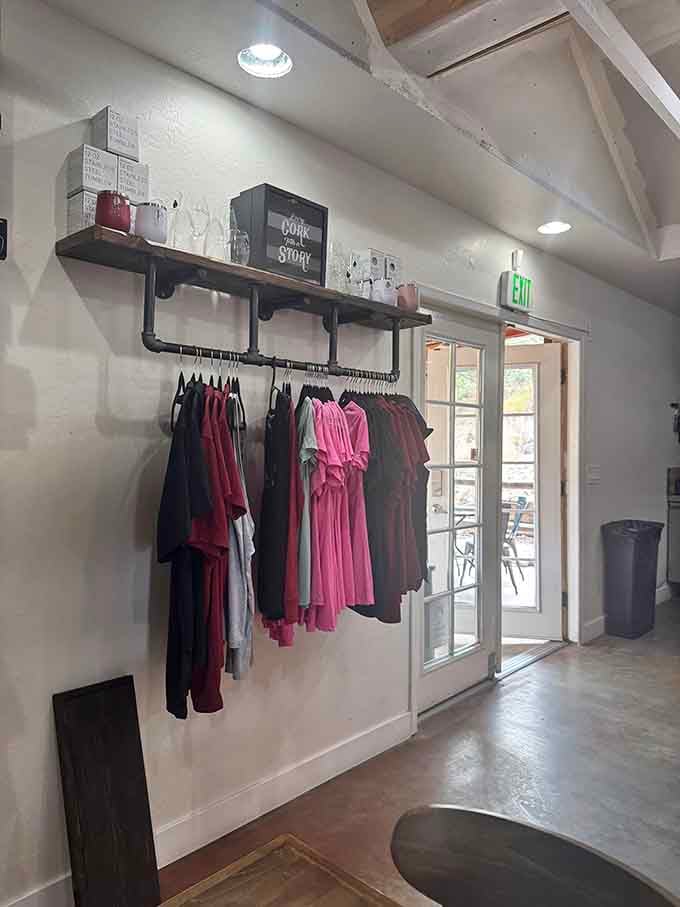 Wine country casual means comfortable seating where you can linger as long as your glass and conversation last.