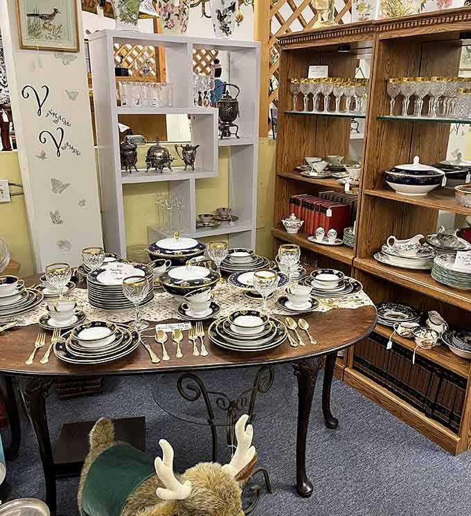 Complete dinnerware sets that survived decades without a single chip, unlike your dishes that break from aggressive dishwashing.