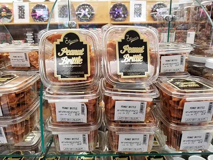 Containers of peanut brittle that'll make you forget every sad, stale version you've ever encountered at gas stations.