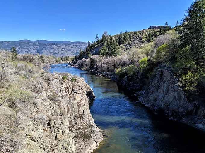 The Similkameen River cuts through rocky canyon walls, creating scenery that makes you understand why people write folk songs about rivers.