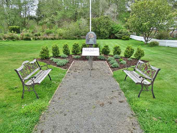Small monuments honor the town's past, inviting you to pause and reflect a moment.