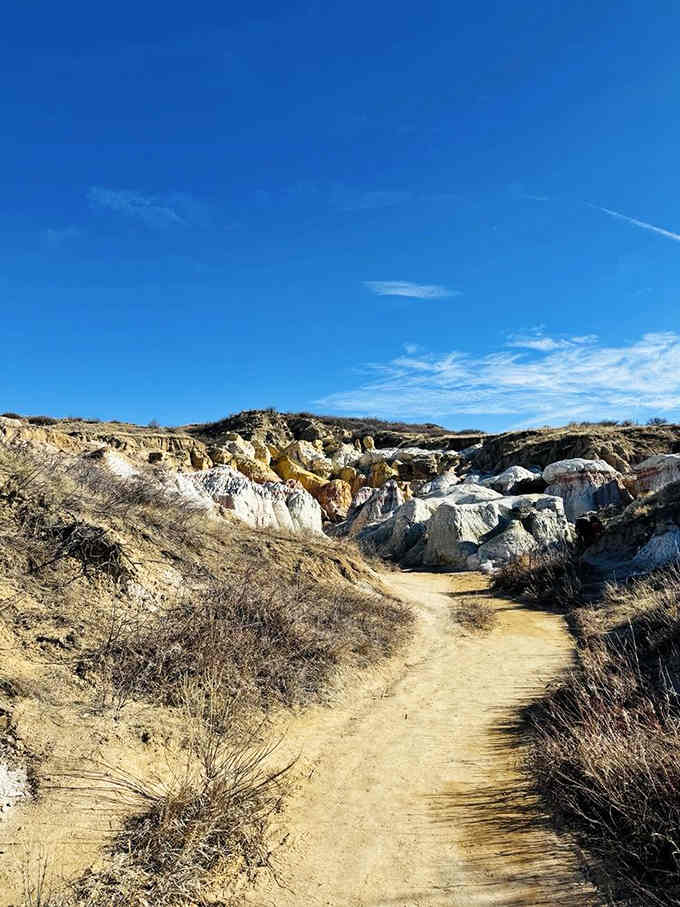 A trail that winds through colors you didn't know dirt could be, making your daily commute look embarrassingly monochrome by comparison.