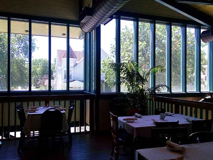 Window seats offer natural light and Main Street views while you tackle your seafood feast with proper ambiance.