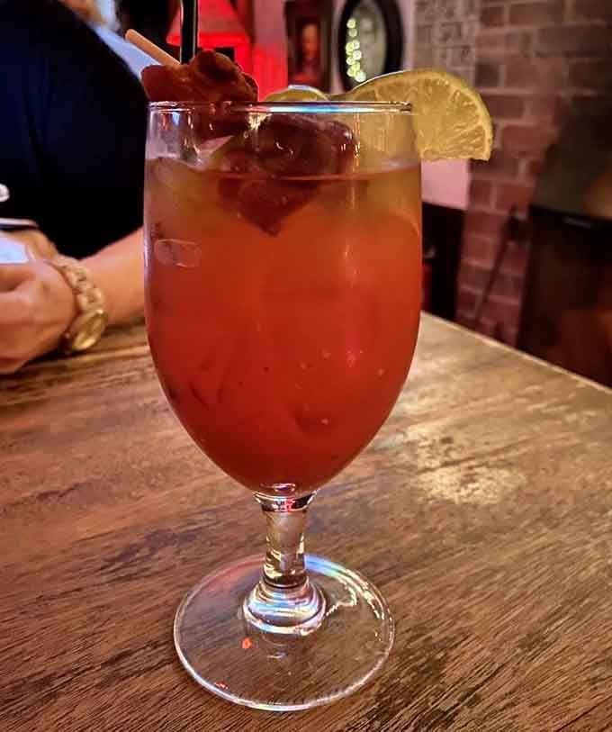 A bacon-garnished cocktail that would make even the melancholy master crack a rare smile of approval.