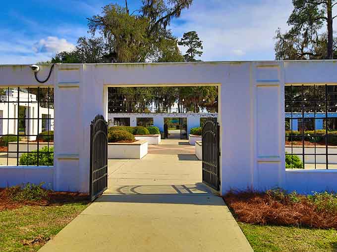White archways welcoming visitors to what might be Georgia's best-kept secret hiding in plain sight.