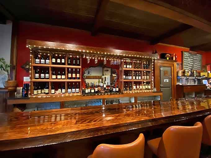 String lights, polished wood, and rows of bottles&mdash;this bar knows how to set the mood right.