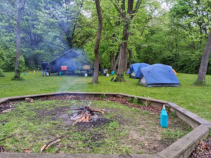 Evening mist settles over campsites where families gather, creating memories that'll outlast any smartphone's battery life completely.
