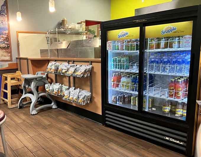 A well-stocked beverage cooler because even the best sandwich needs the perfect drink companion alongside.