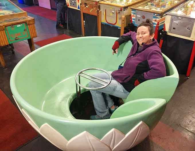 This vintage teacup ride proves that Silverball isn't just about hand-eye coordination but pure whimsical joy too.