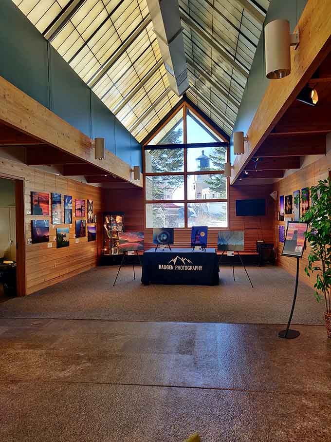 Natural light floods the visitor center, creating a space as beautiful as the history it preserves and shares.