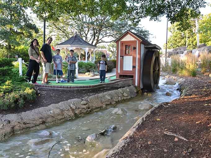 Mini golf courses featuring lighthouses because apparently Illinois decided it needed maritime charm despite being landlocked.