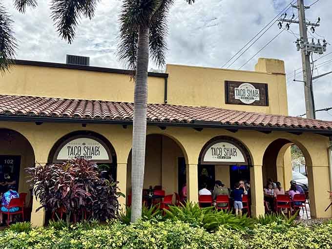 Taco Shack's arched facade brings a touch of hacienda style to your taco Tuesday, or any day really.