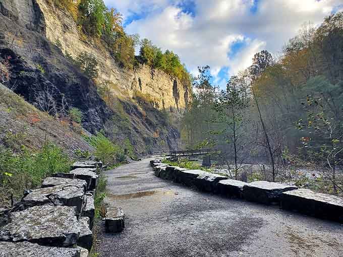 The paved walkway makes this natural wonder accessible to everyone, regardless of hiking experience or fitness level.