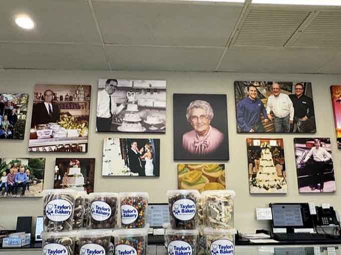 Photos on the wall tell a century's worth of stories, all of them involving flour, sugar, and satisfied customers.