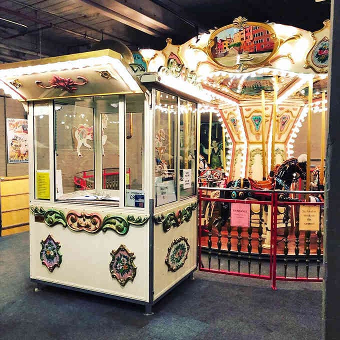 Even the ticket booth looks like it belongs on a carousel, which is commitment to theme done right.