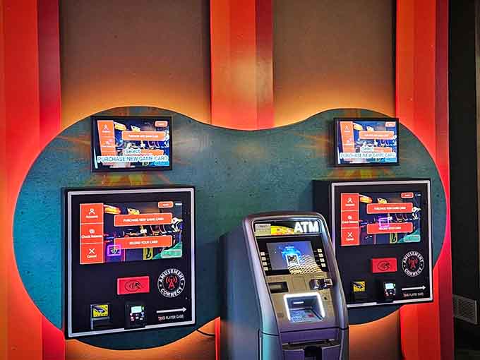 Game card kiosks and an ATM ensure you're never more than a few taps away from funding your next adventure.