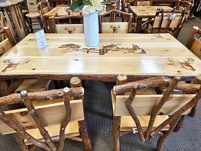 Rustic dining furniture with natural wood charm that makes you want to host dinner parties you'll never actually throw.