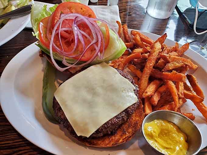 That burger with sweet potato fries proves sometimes the classics just need perfect execution, nothing more.