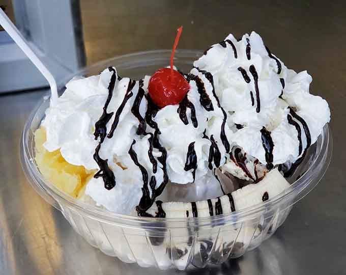 This banana split with its cherry on top is basically summer vacation served in a bowl.