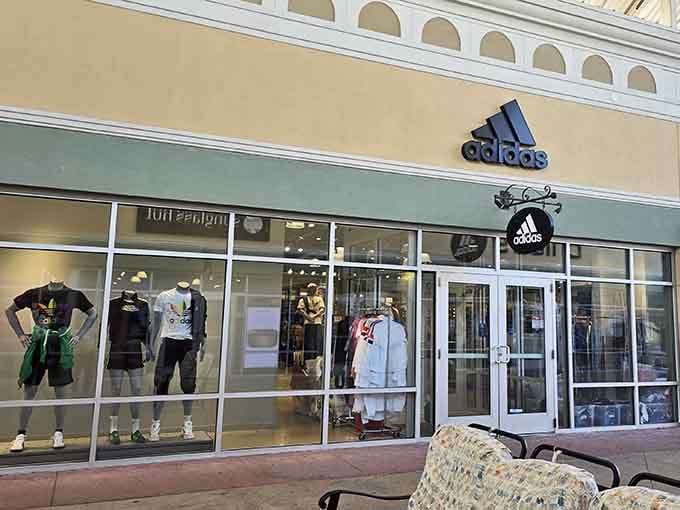 Adidas storefront standing ready to outfit your athletic ambitions or your couch-sitting comfort equally well.