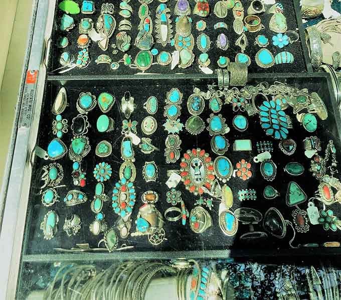Turquoise and silver jewelry gleaming like a treasure chest from the Southwest finally opened its doors.