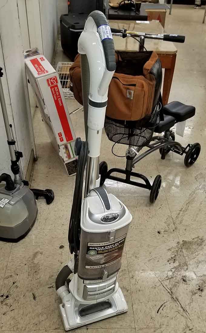 Even vacuum cleaners get a second life here, because why pay retail when gently used works just fine?