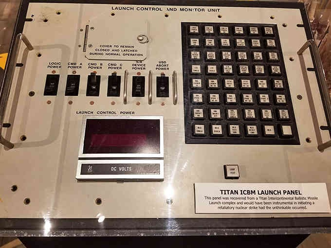 This Titan ICBM launch panel was recovered from a decommissioned missile silo, because apparently Missouri collects some pretty intense souvenirs.