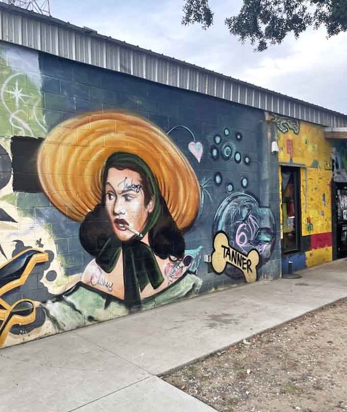 Street art outside announces this isn't your grandmother's restaurant, unless your grandmother was incredibly cool and edgy.