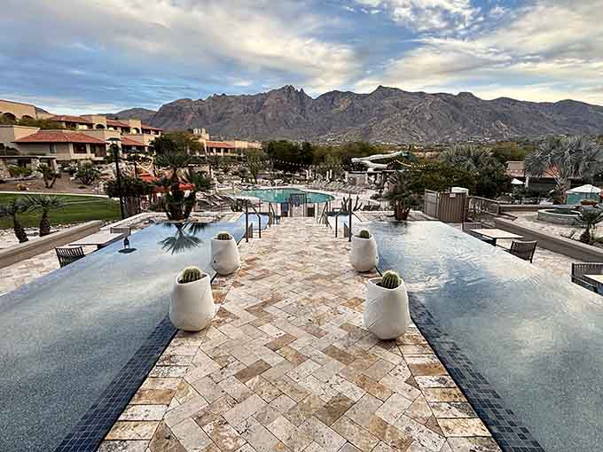 When your pool comes with its own mountain range backdrop, you know someone planned this thing right.