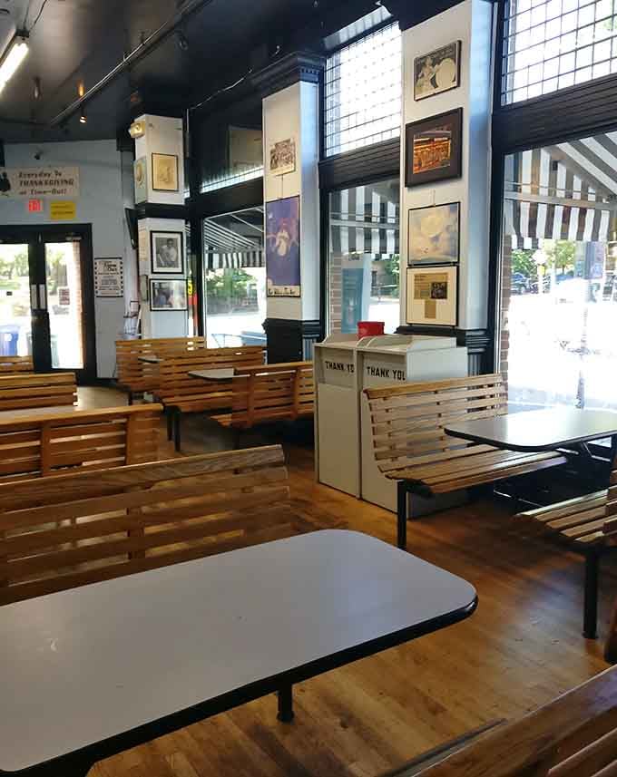 Bench seating that invites strangers to become friends over shared plates of the South's finest comfort food.